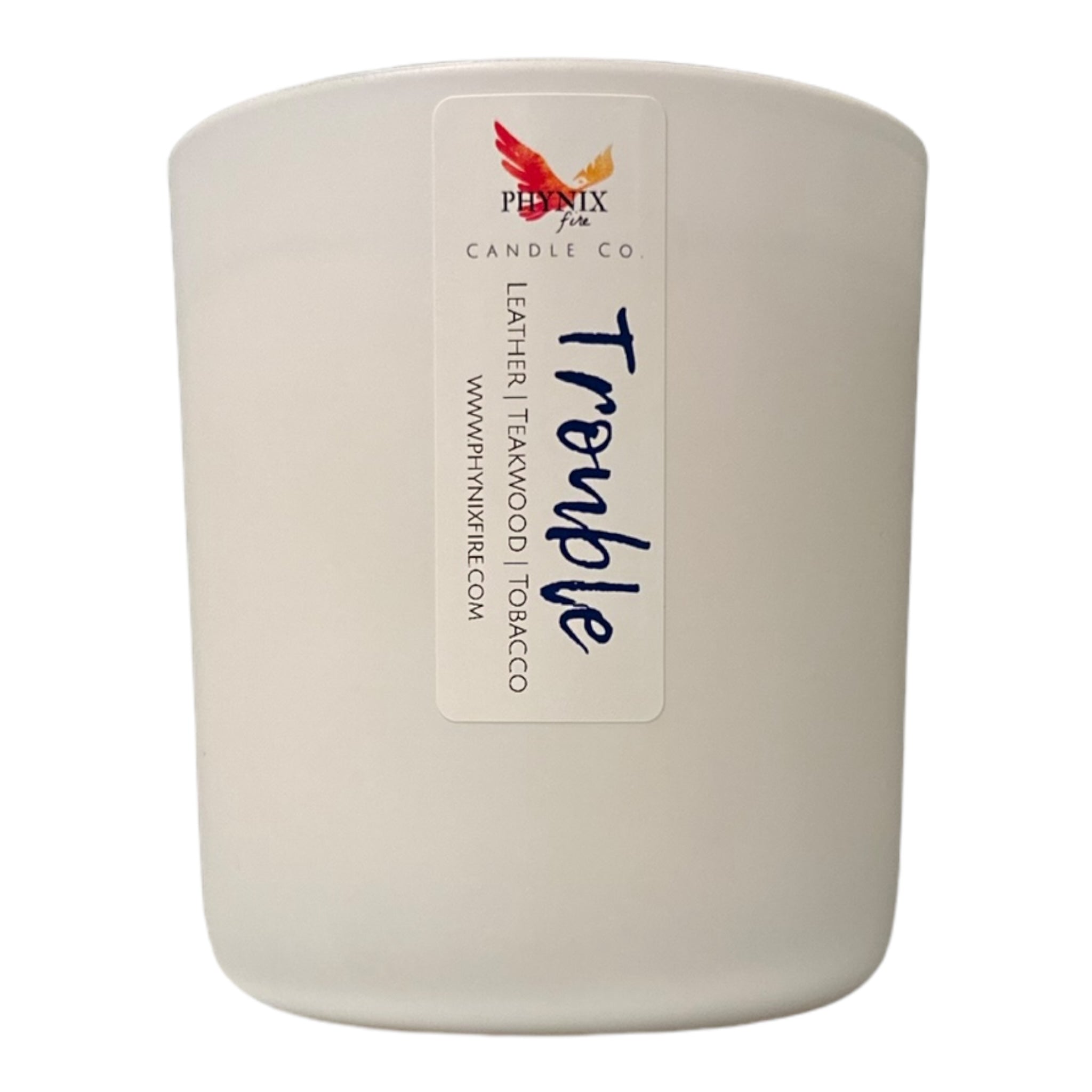 Trouble - 12 oz Candle - Leather | Teakwood | Tobacco - Phynix Fire ...